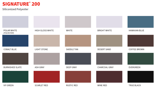 Metal Building Color Chart - Rok-Bilt Steel